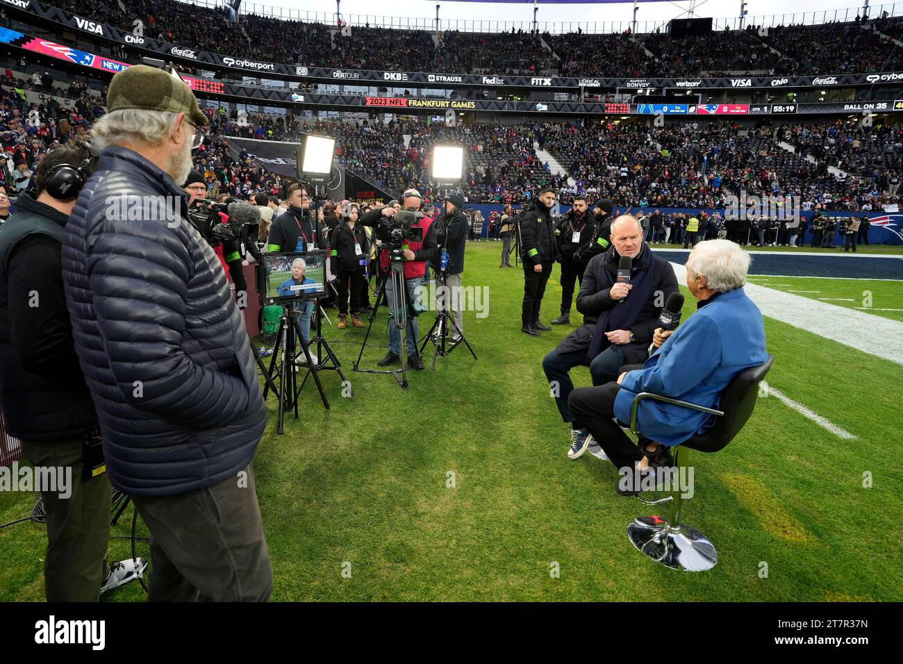 New England Patriots owner Robert Kraft is interviewed by NFL ...