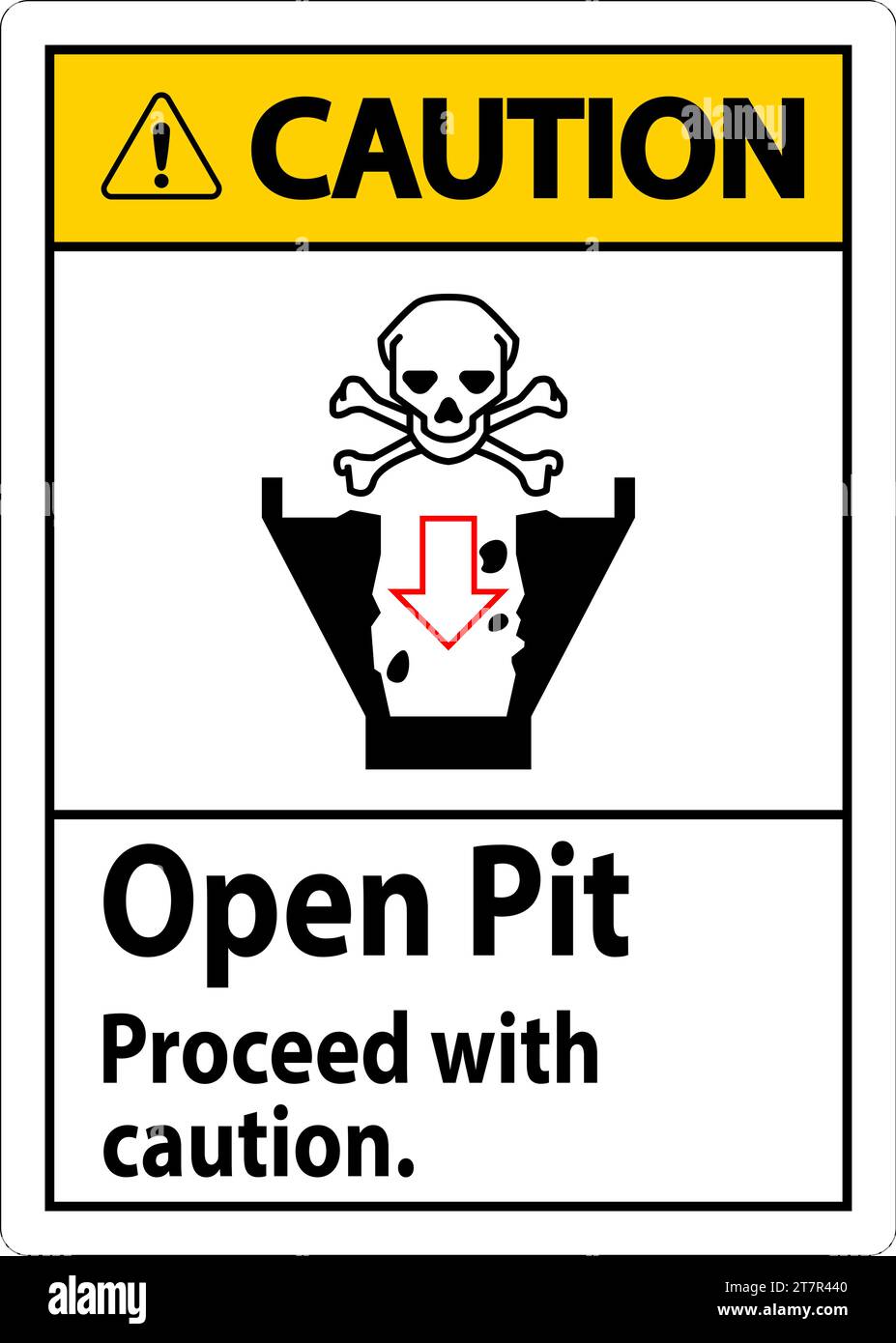 Caution Sign Open Pit Proceed With Caution Stock Vector Image & Art - Alamy