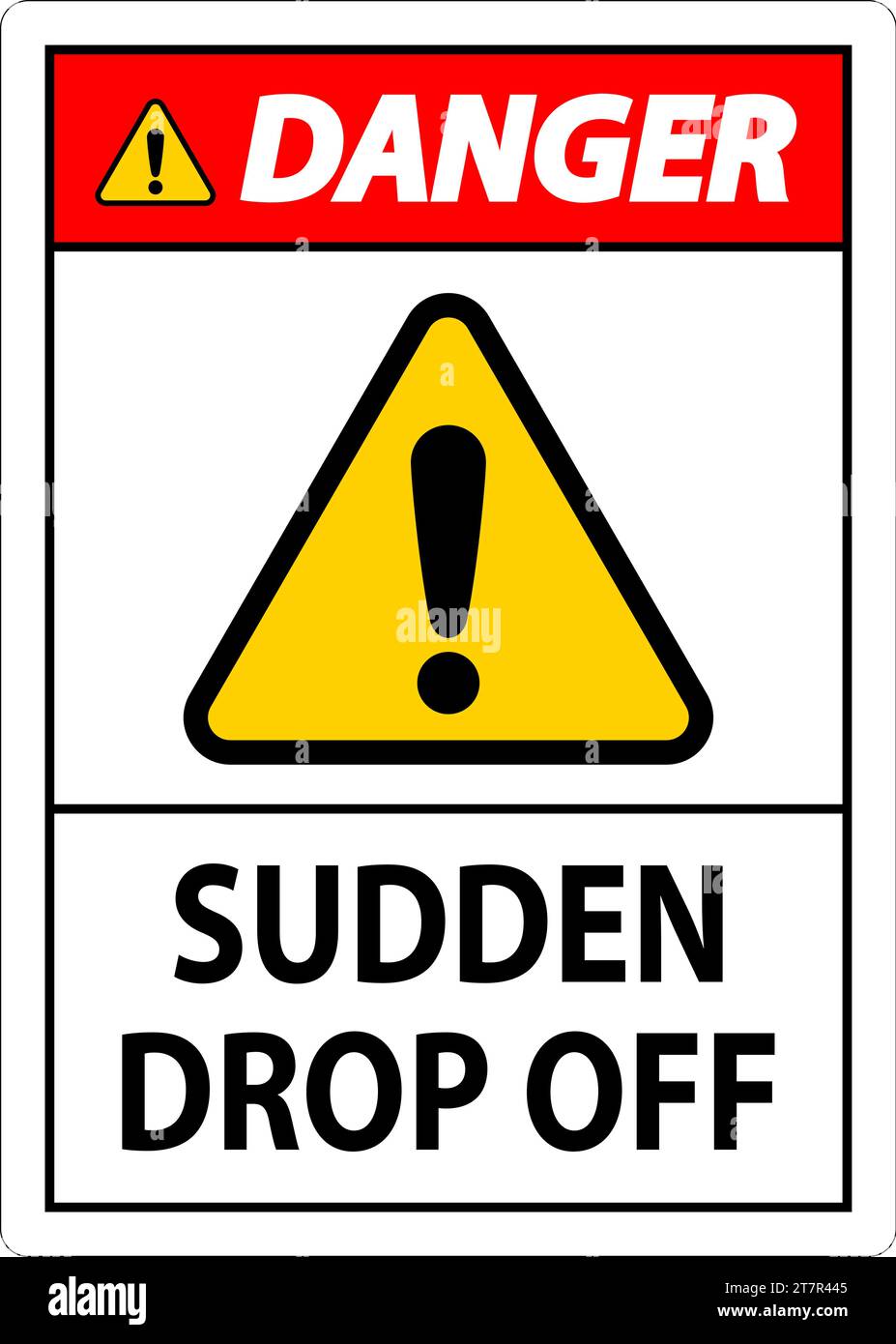 Danger Sign Sudden Drop Off Stock Vector Image & Art - Alamy