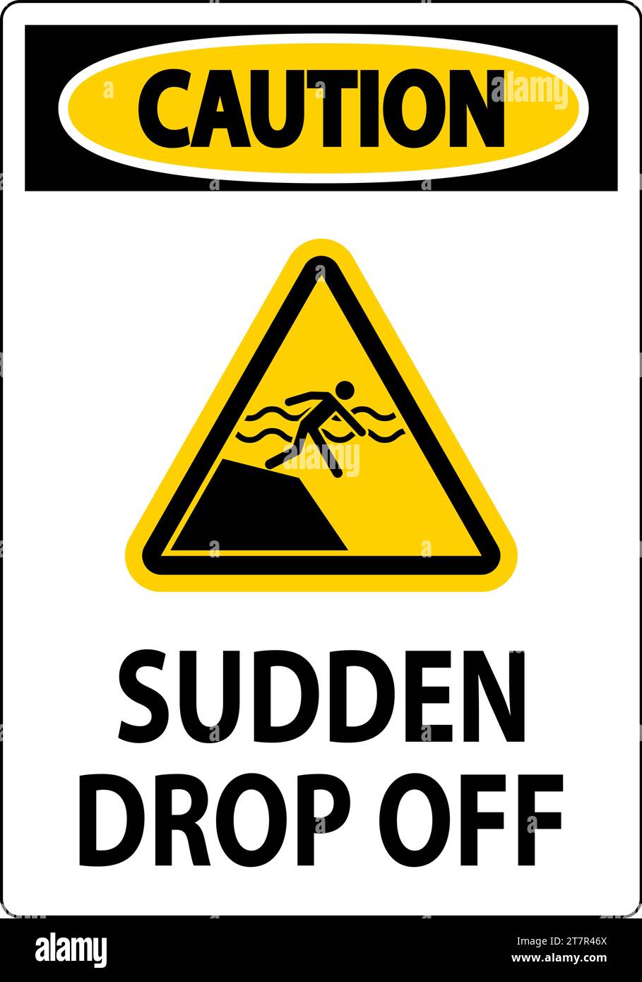 Caution Sign Sudden Drop Off Stock Vector Image & Art - Alamy