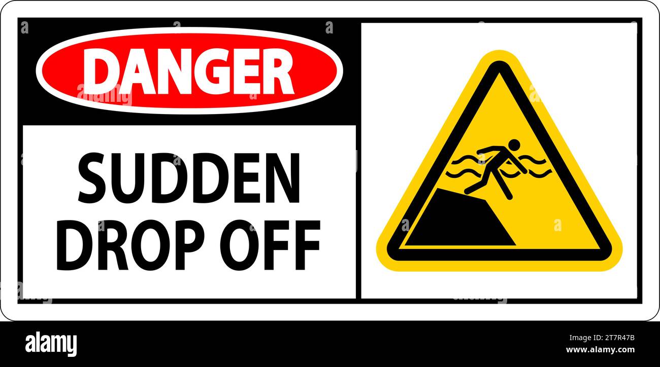 Danger Sign Sudden Drop Off Stock Vector Image & Art - Alamy