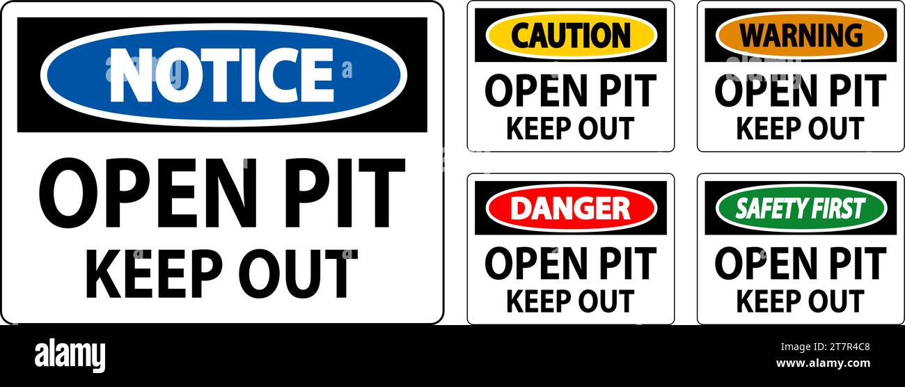 Danger Open Pit Sign Open Pit Keep Out Stock Vector Image & Art - Alamy