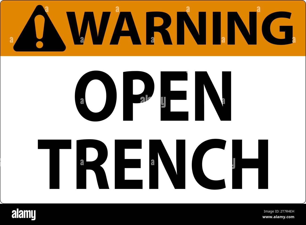 Warning Sign Open Trench Stock Vector Image & Art - Alamy