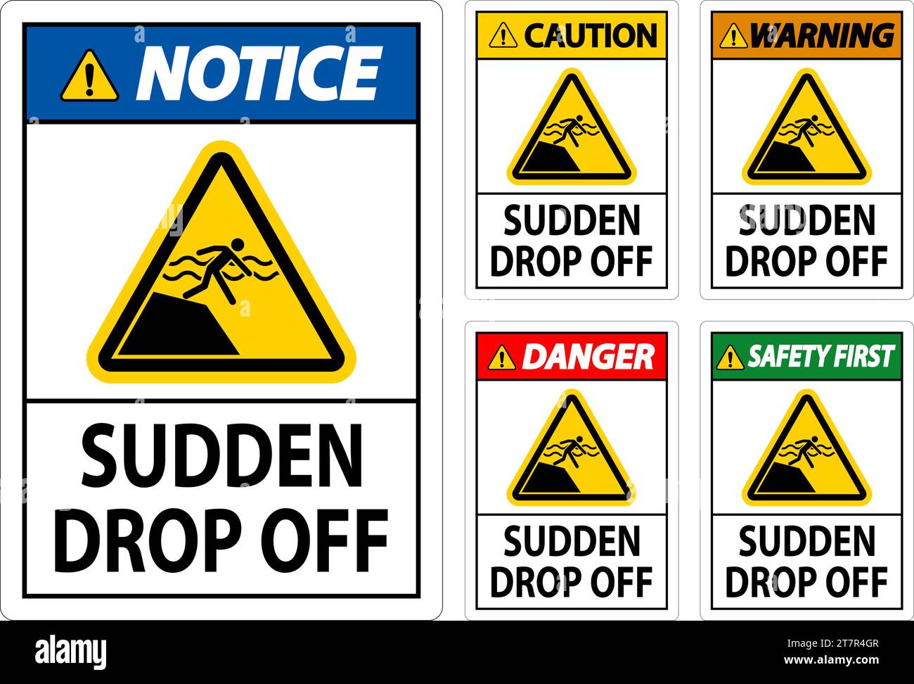 Danger Sign Sudden Drop Off Stock Vector Image & Art - Alamy