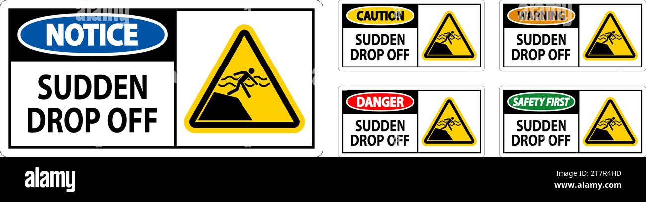 Danger Sign Sudden Drop Off Stock Vector Image & Art - Alamy