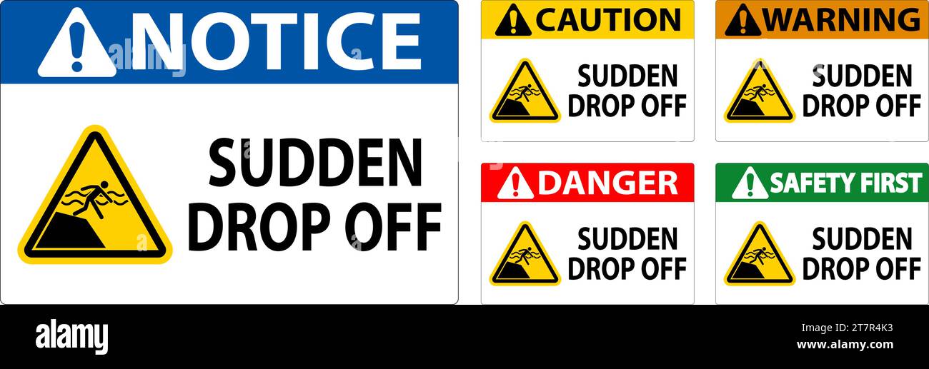 Danger Sign Sudden Drop Off Stock Vector Image & Art - Alamy