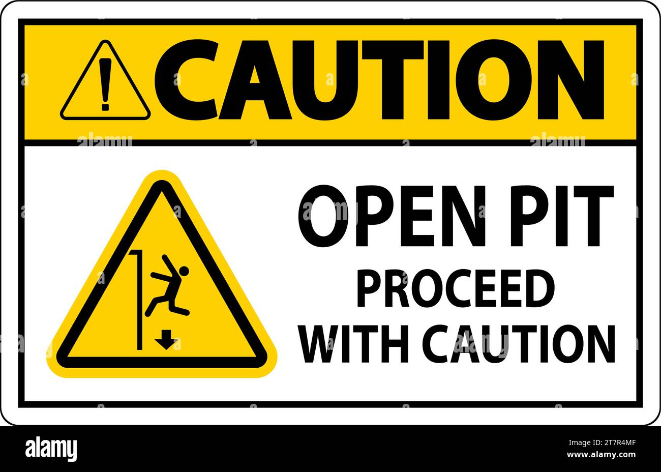 Caution Sign Open Pit Proceed With Caution Stock Vector Image & Art - Alamy