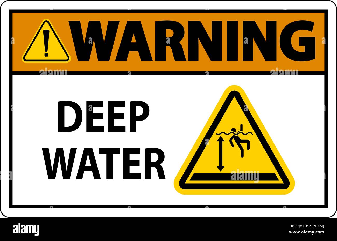 Warning Sign Deep Water Stock Vector Image & Art - Alamy