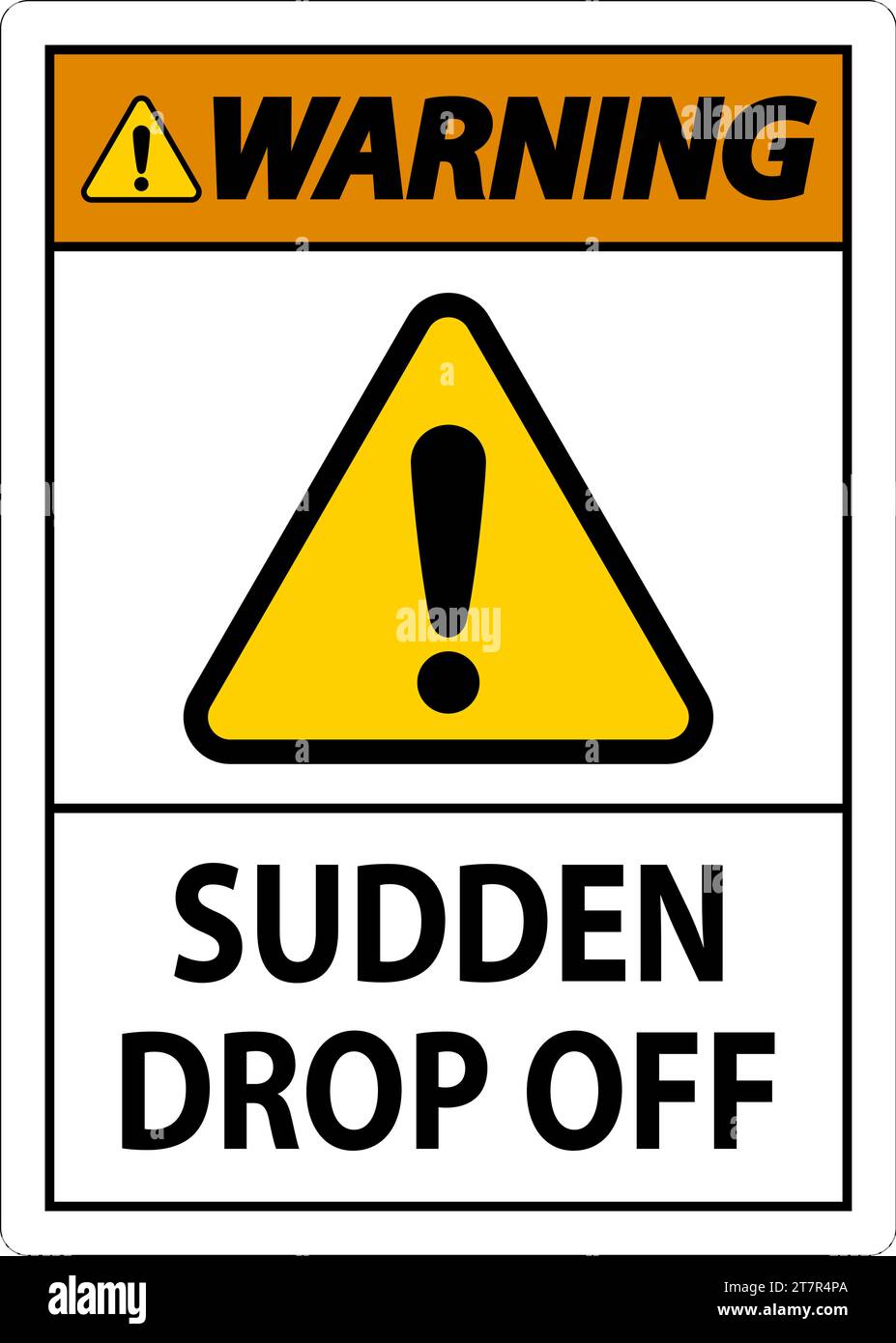 Warning Sign Sudden Drop Off Stock Vector Image & Art - Alamy