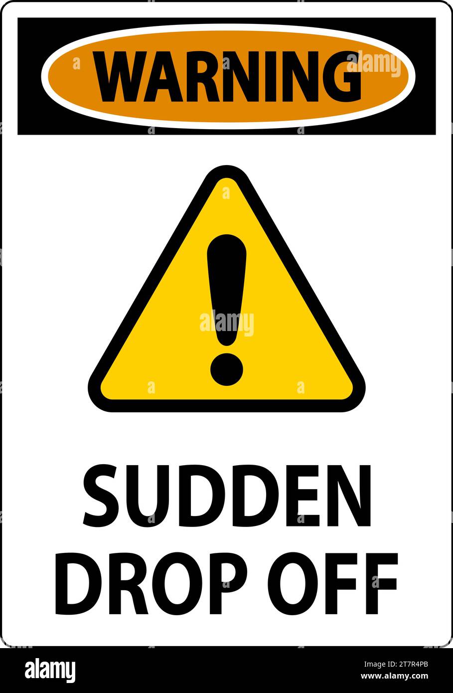 Warning Sign Sudden Drop Off Stock Vector Image & Art - Alamy