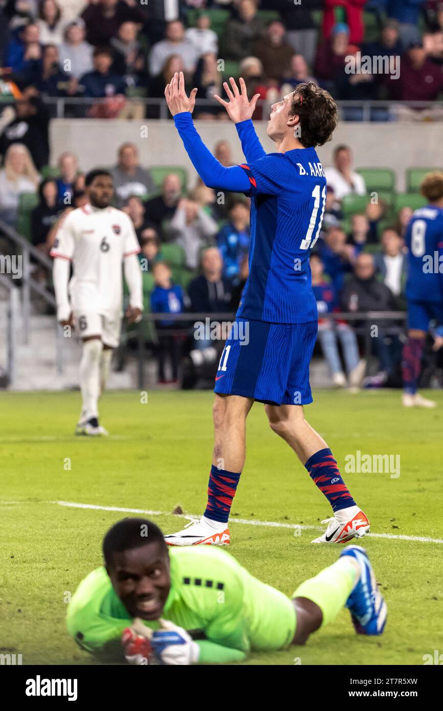 AUSTIN, TX - NOVEMBER 16: U.S. Men's National Team midfielder Brendan ...