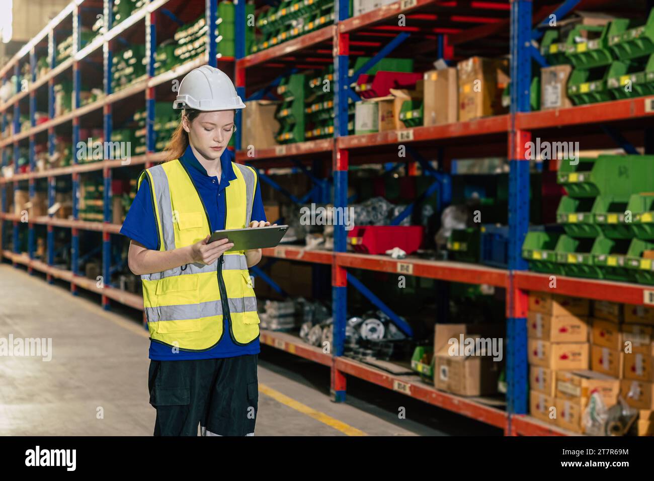 warehouse worker. inventory clerk staff stock employee work in cargo ...