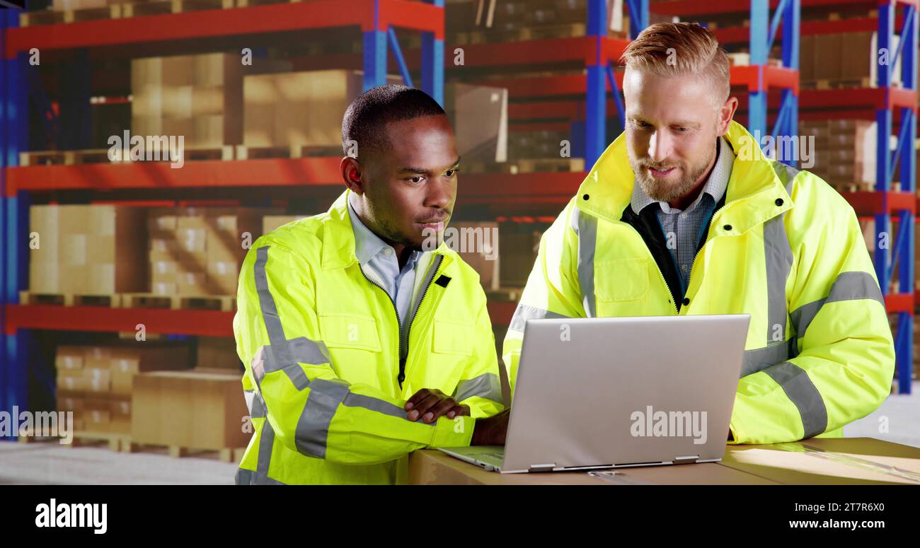 Digital Warehouse And Logistics Store. Staff Working Stock Photo - Alamy