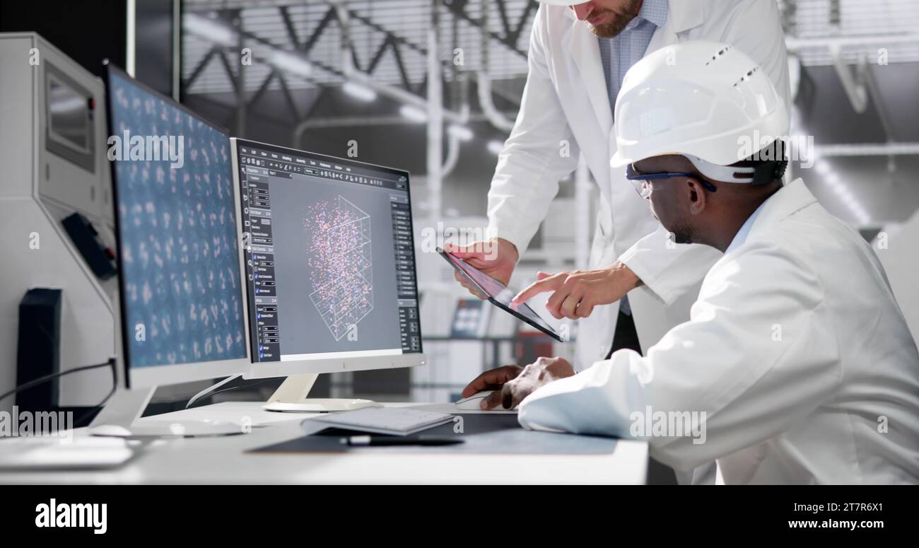 Big Data Science On Touchscreen Monitor. Research Technology Stock ...