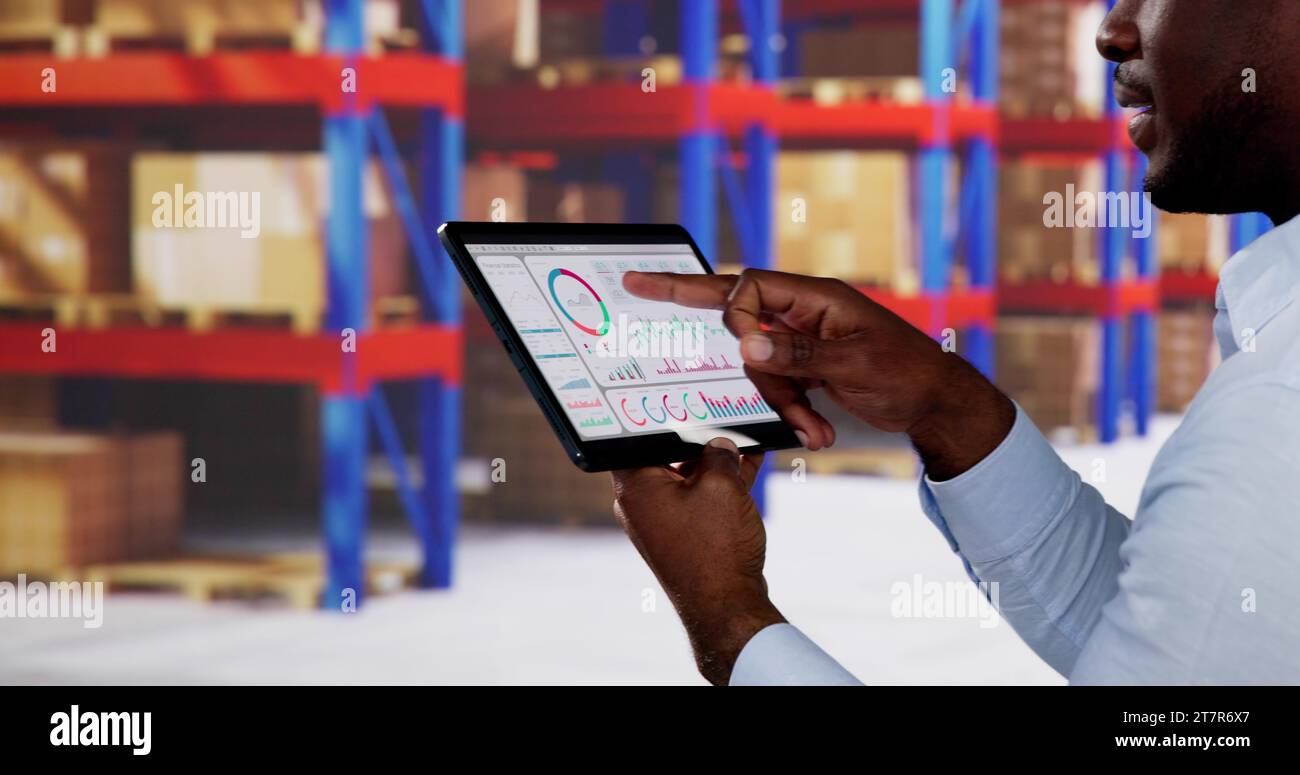 Digital Retail Technology And Warehouse Inventory. AI Logistics Stock ...