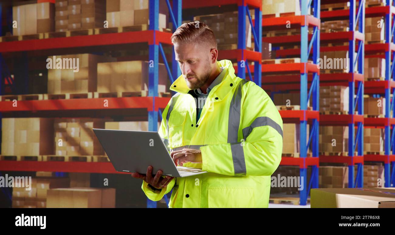 Digital Warehouse And Logistics Store. Staff Working Stock Photo - Alamy