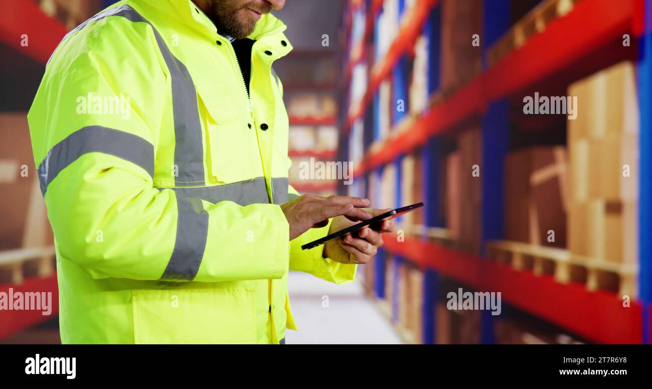 Digital Warehouse And Logistics Store. Staff Working Stock Photo - Alamy