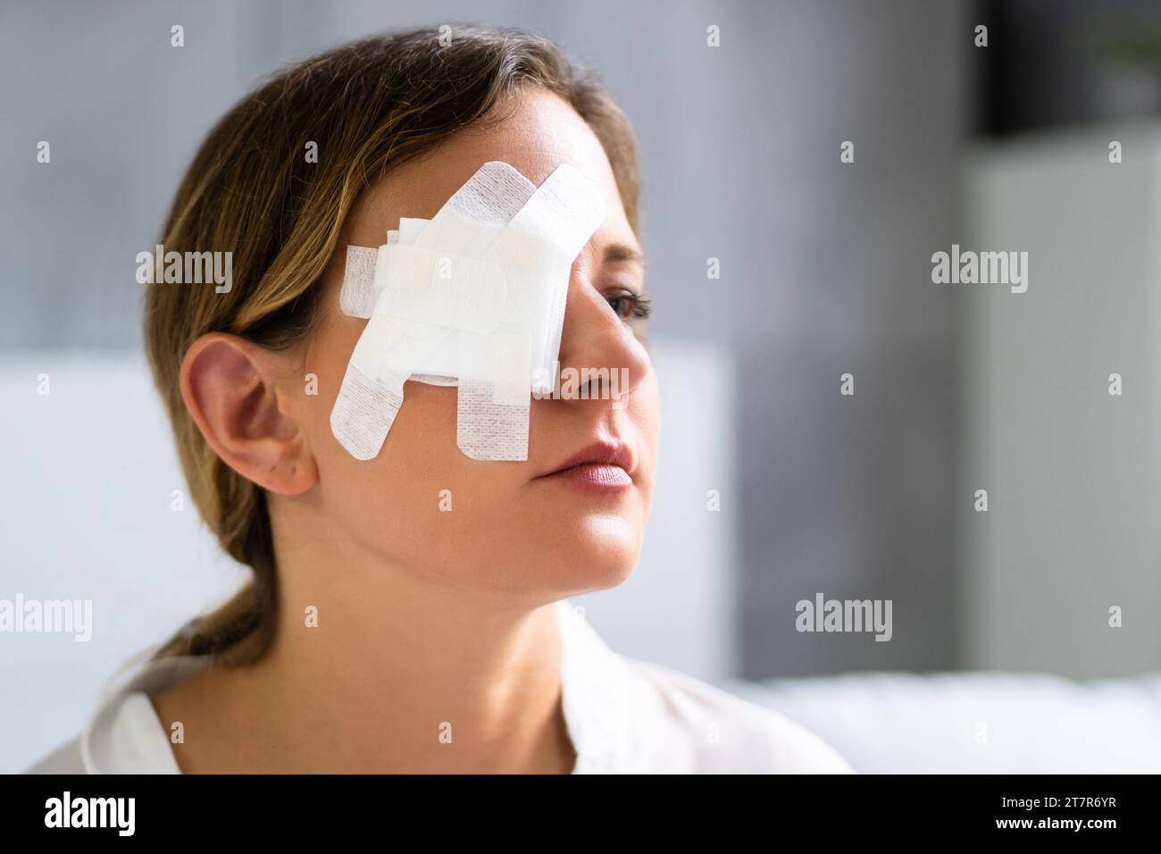 Injury to Eye Requires First Aid Bandage: Hospital Accident Stock Photo ...