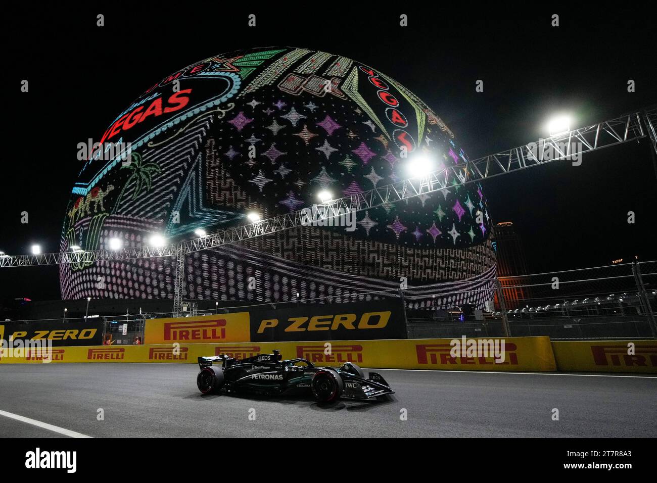 Mercedes driver George Russell, of Britain, drives during the first ...