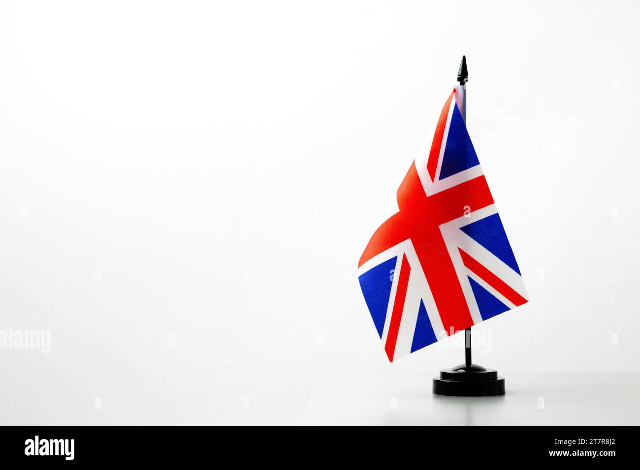 Flag of Great Britain Union Jack on flagpole studio shot Stock Photo ...