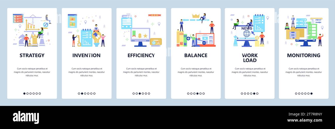 Onboarding for web site, mobile app. Menu banner vector template for ...