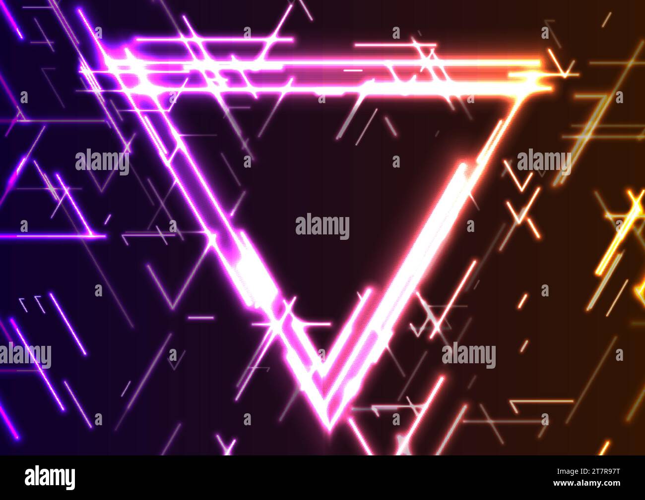 Retro futuristic abstract hi-tech background with glitch triangle. Blue ...