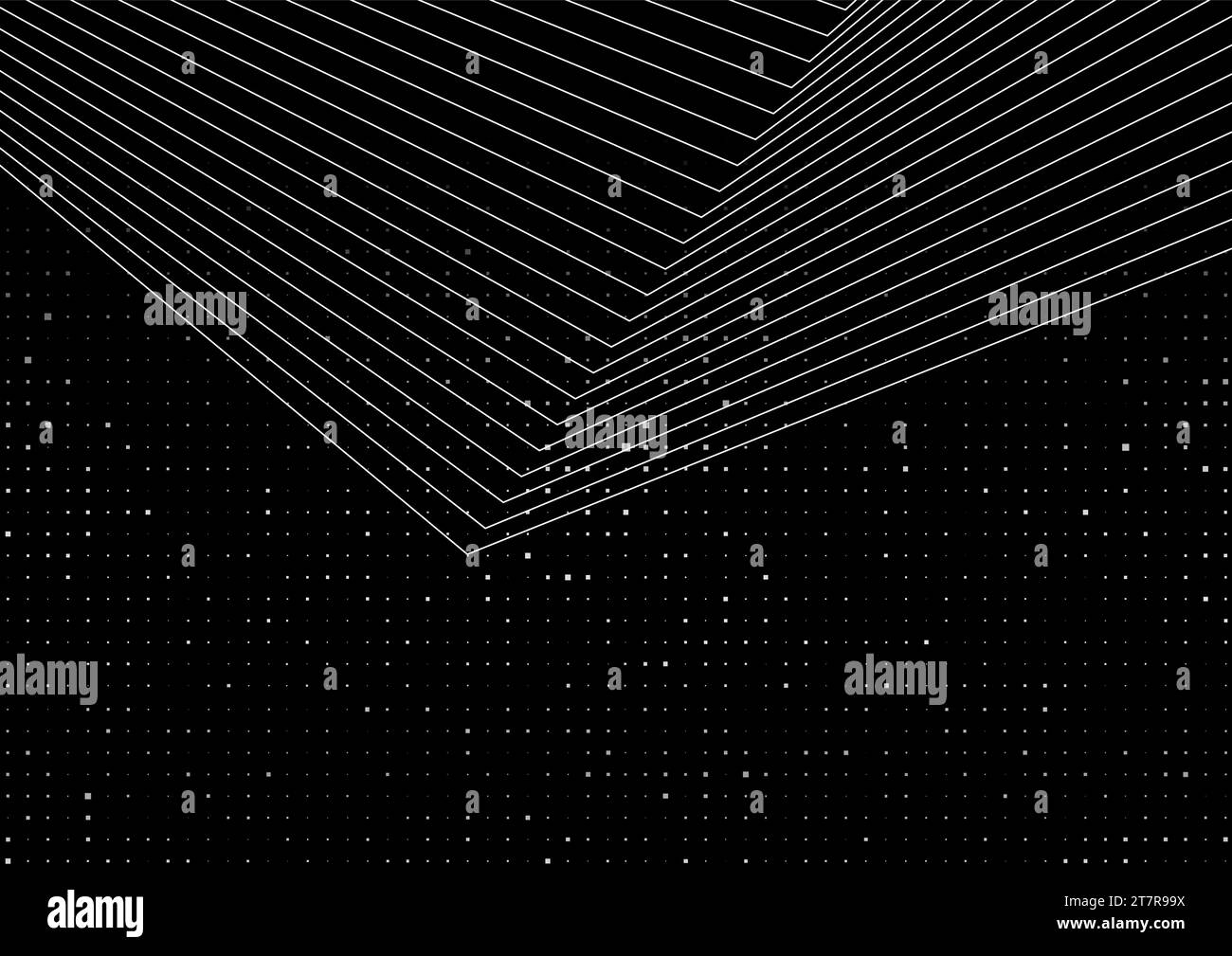 Abstract black geometry background with lines and dots. Vector hi-tech ...