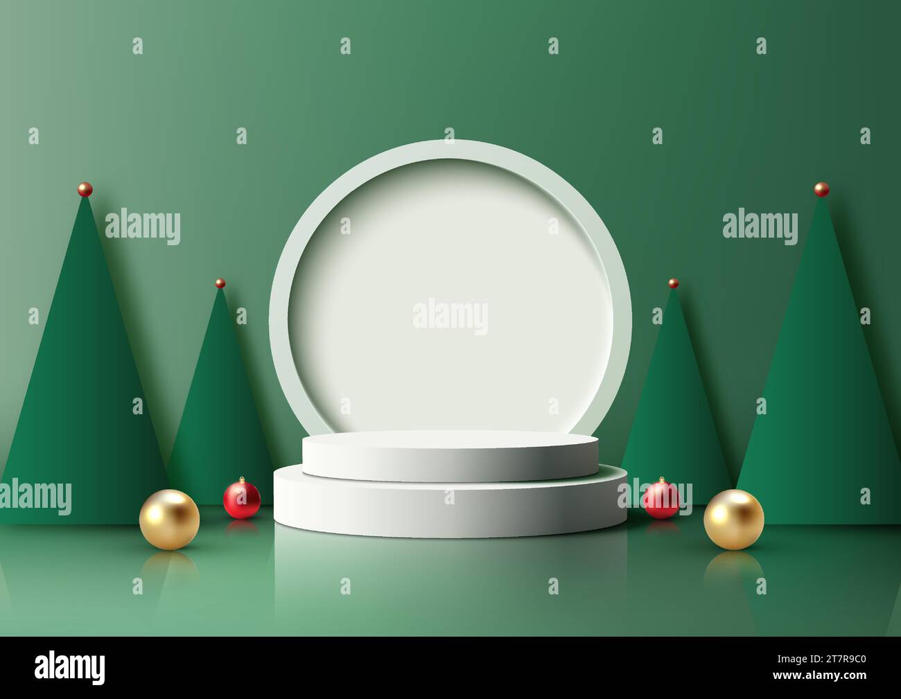 Showcase your products in style with this white Christmas podium mockup ...