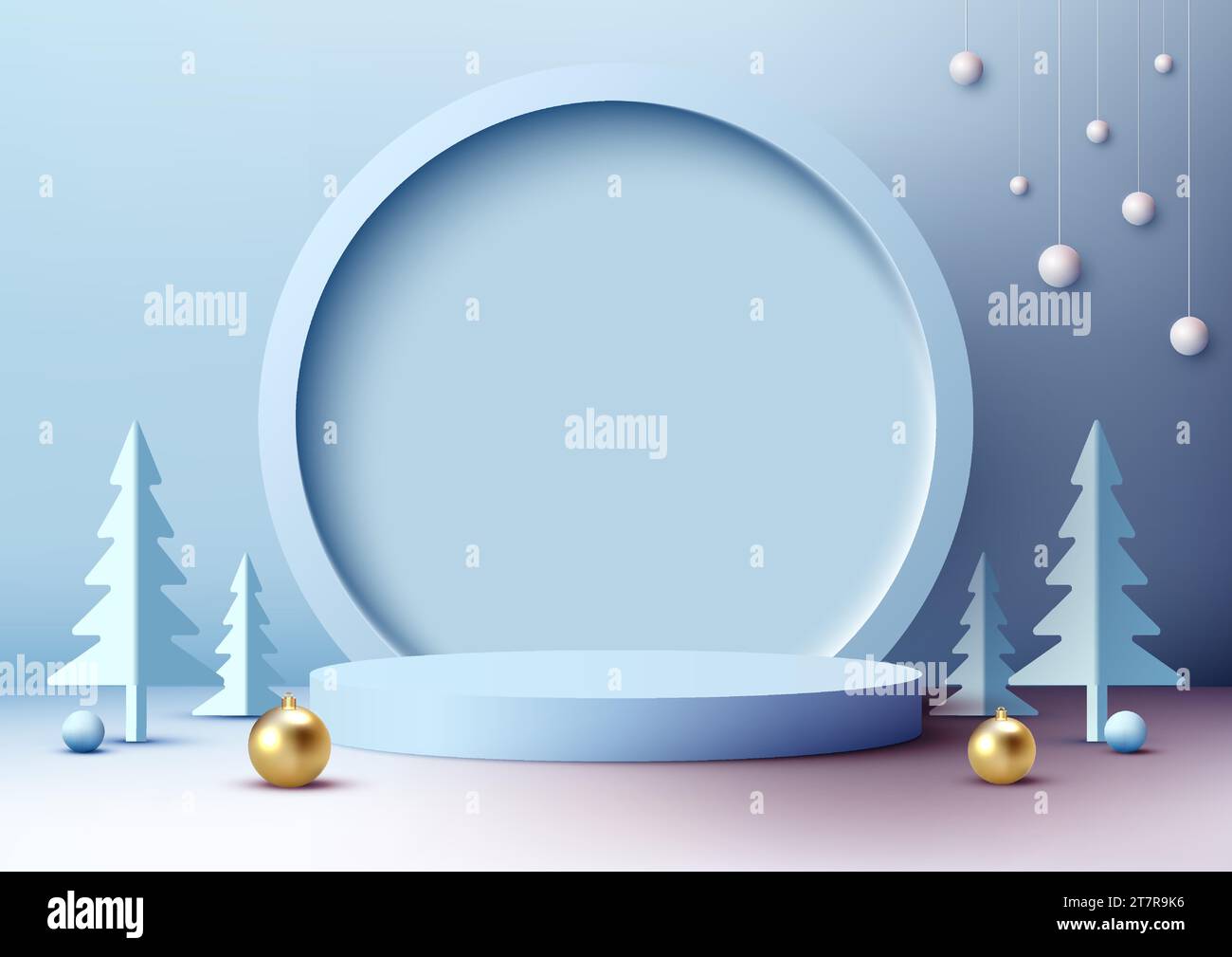 Showcase your products in style with this soft blue Christmas podium ...