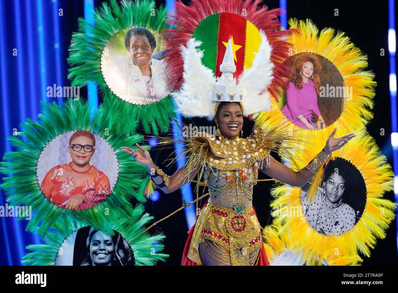 Miss Cameroon Issie Princesse takes part in the national costume ...