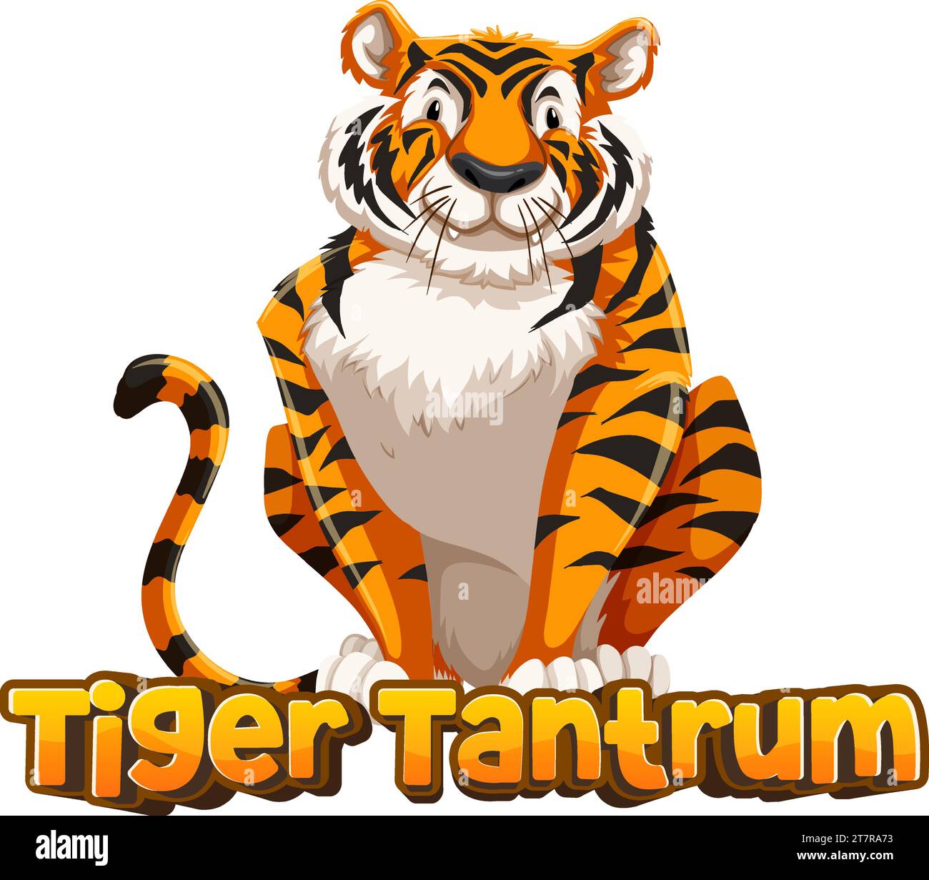 A hilarious cartoon illustration of a tiger throwing a tantrum Stock ...