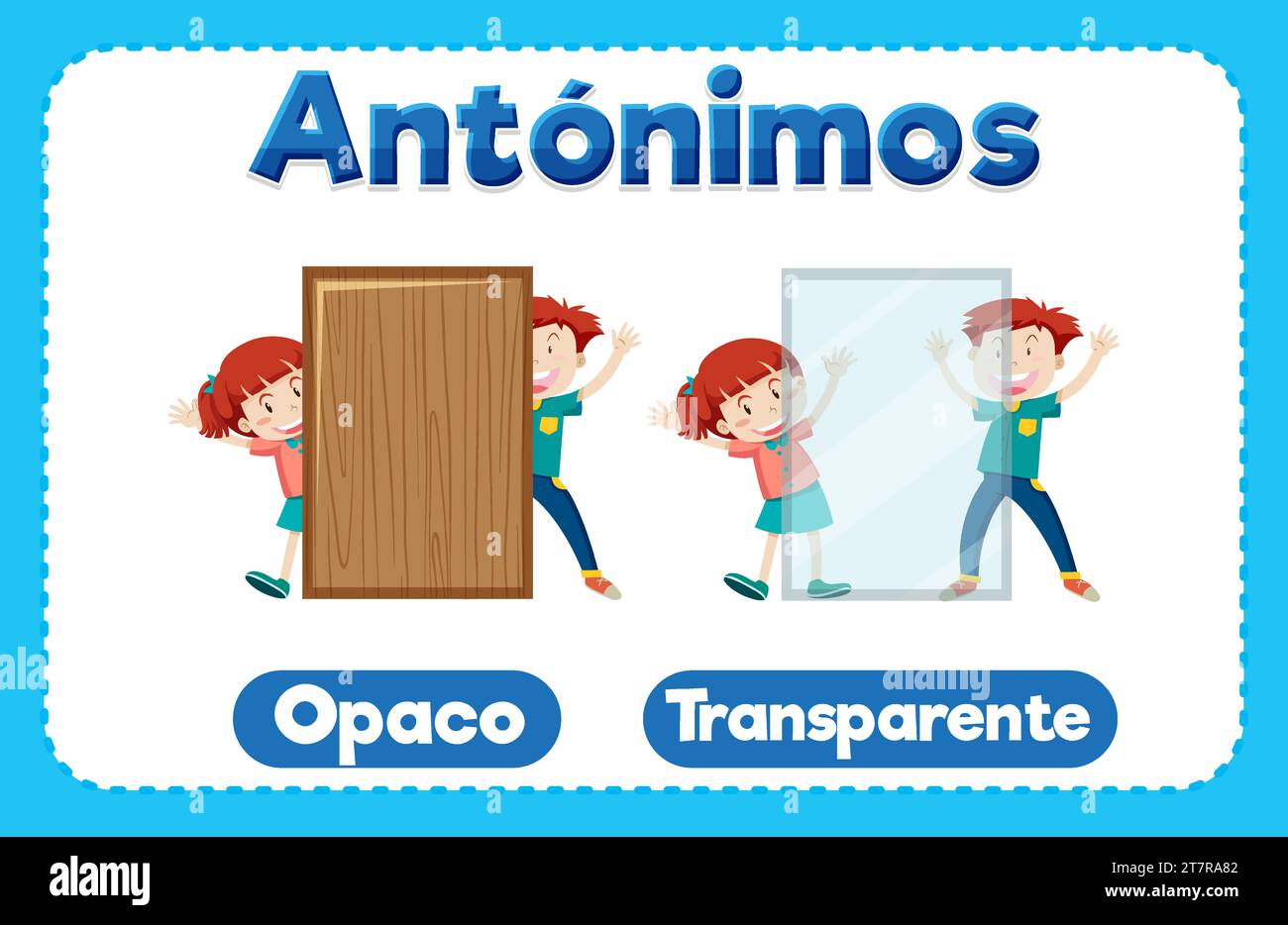 A vector cartoon illustration depicting the concepts of opacity and ...