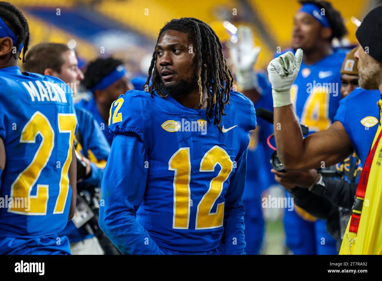 November 16, 2023: Pitt Panthers cornerback M.J. Devonshire (12) after ...