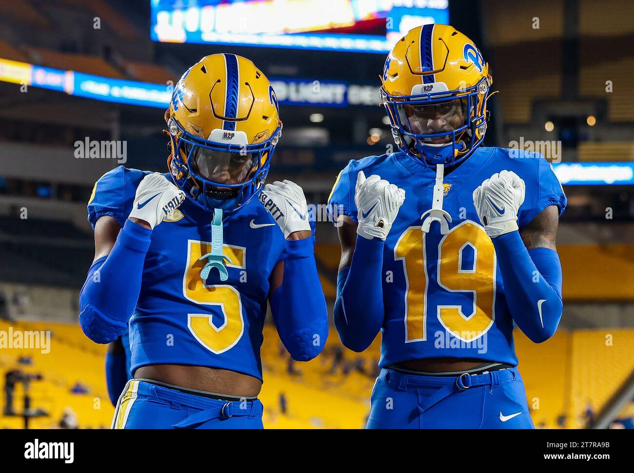 November 16, 2023: Pitt Panthers defensive backs Phillip O'Brien Jr. (5 ...