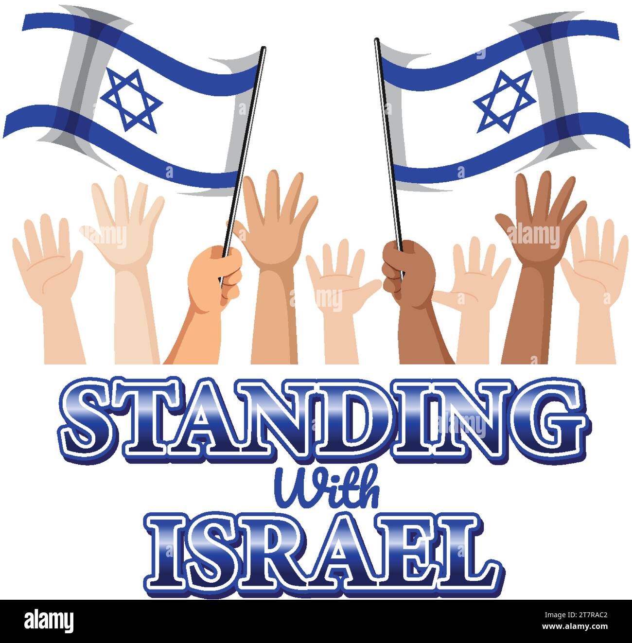Illustration of a hand holding the Israel flag, promoting peace Stock ...