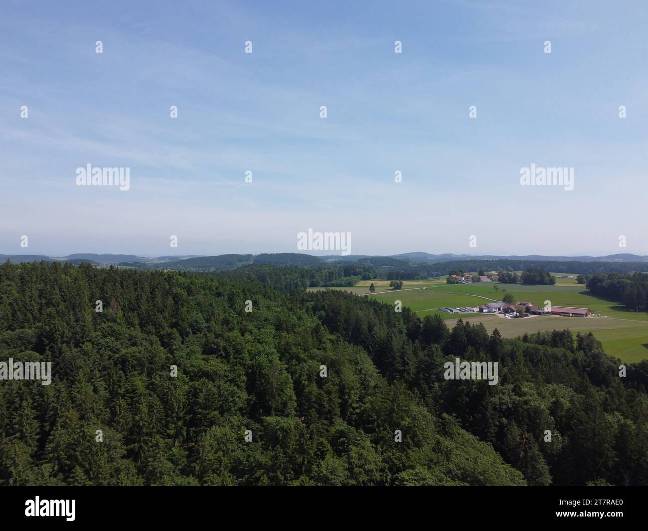 Aerial view of the Bavarian Forest near Falkenstein, Germany, bavaria ...