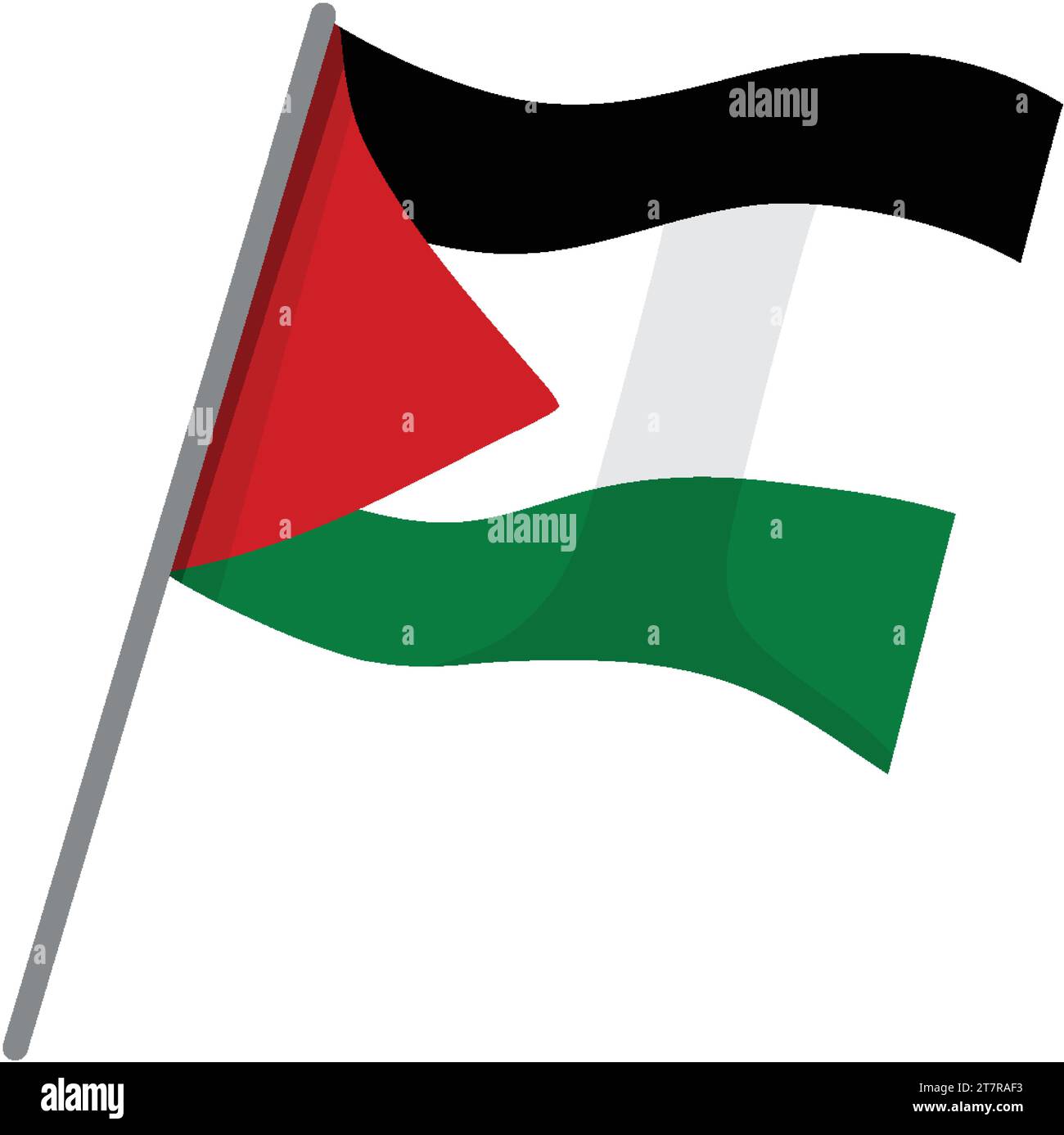 A vibrant cartoon-style illustration of the Palestine flag Stock Vector ...