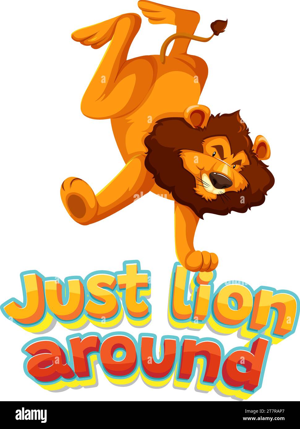 A funny vector cartoon illustration of a lion goofing off Stock Vector ...