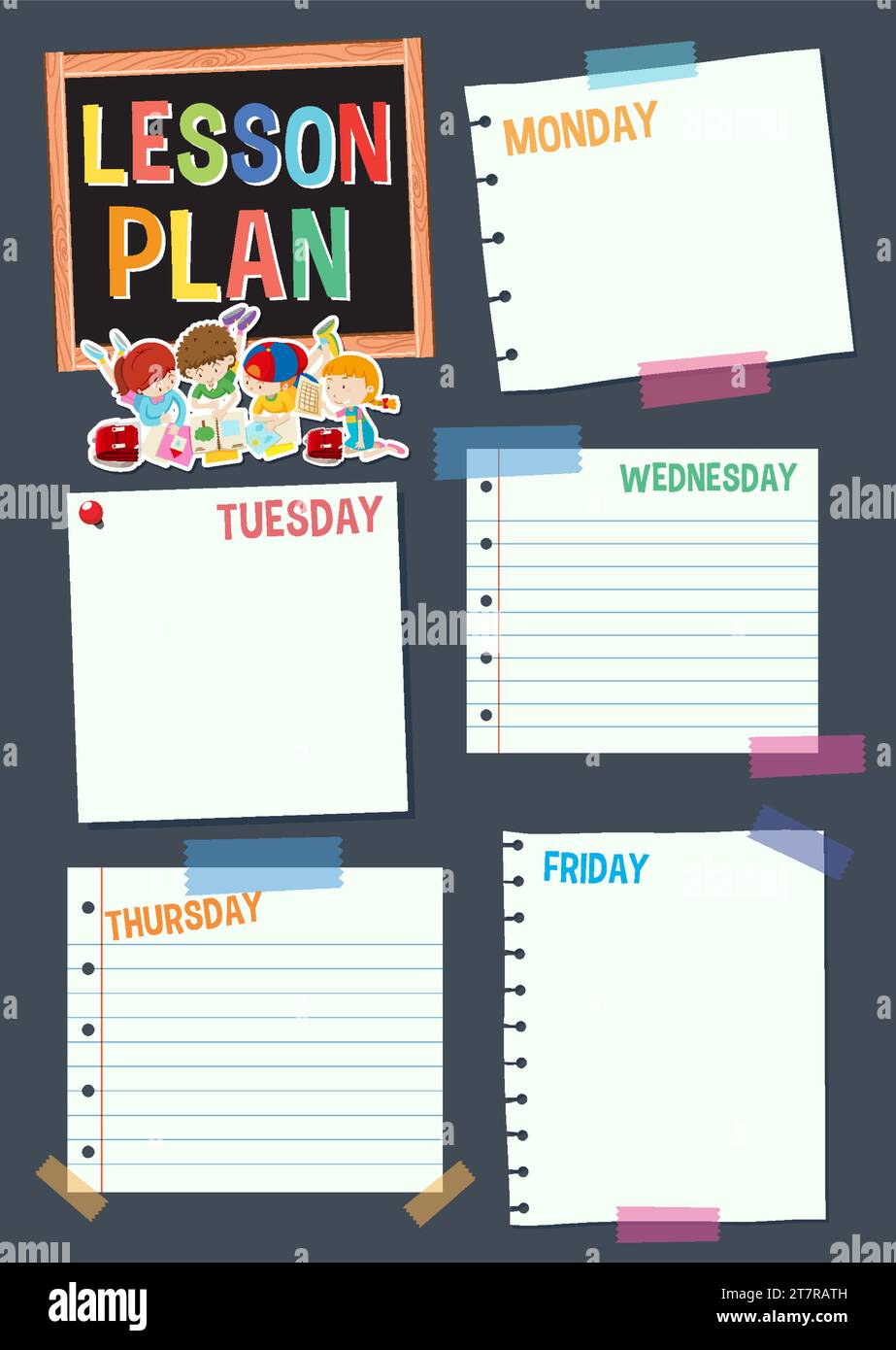 Vector illustration of a colorful dashboard with a to-do list Stock ...