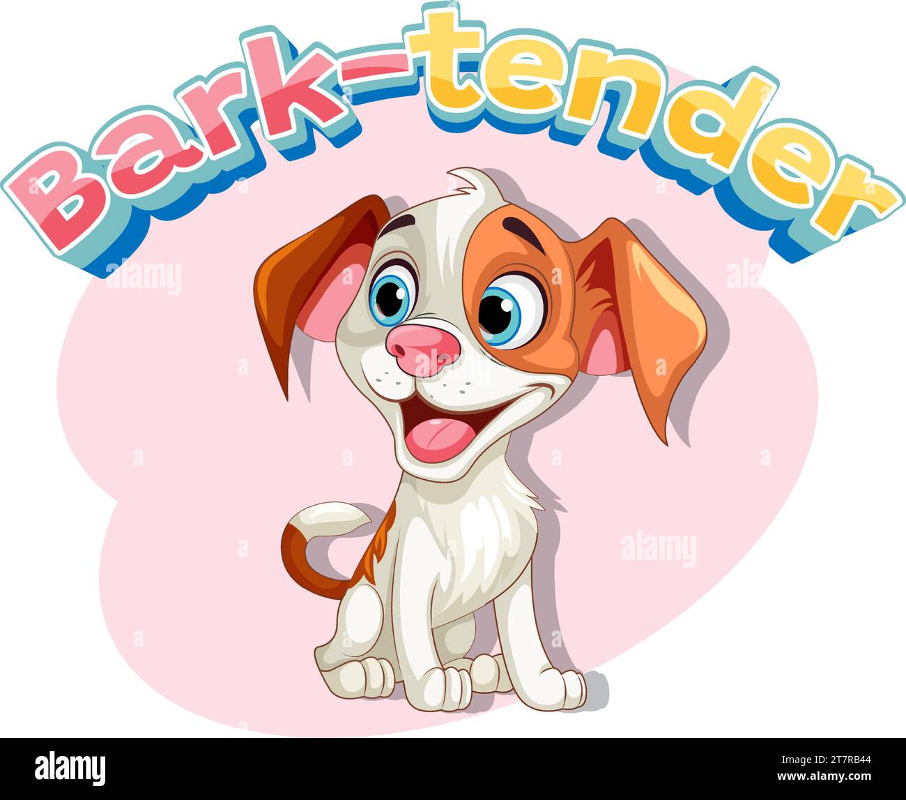 A hilarious cartoon illustration featuring a cute dog as a bartender ...