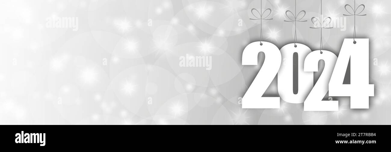 eps vector file with white colored hang tag numbers for New Year 2024 ...