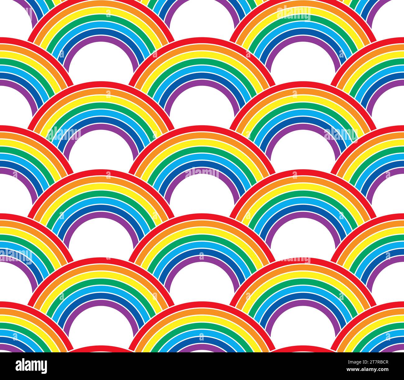 eps vector illustration showing wonderful colored rainbows, seamless background Stock Vector ...