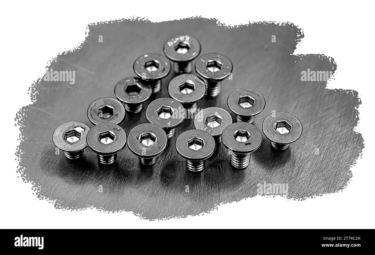 DIN 7991 stainless steel bolt close up detailed Stock Photo - Alamy