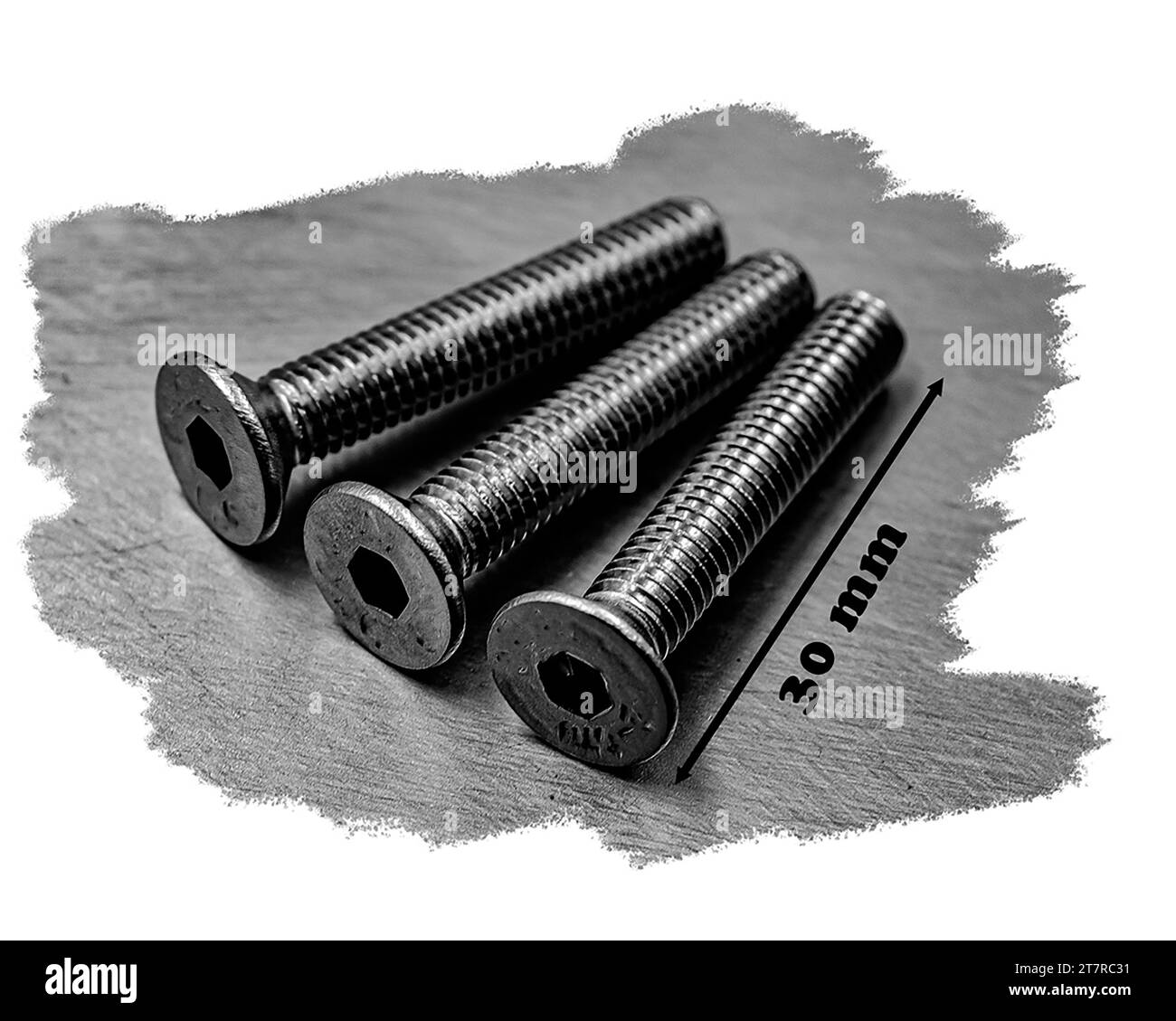 DIN 7991 stainless steel bolt close up detailed Stock Photo - Alamy