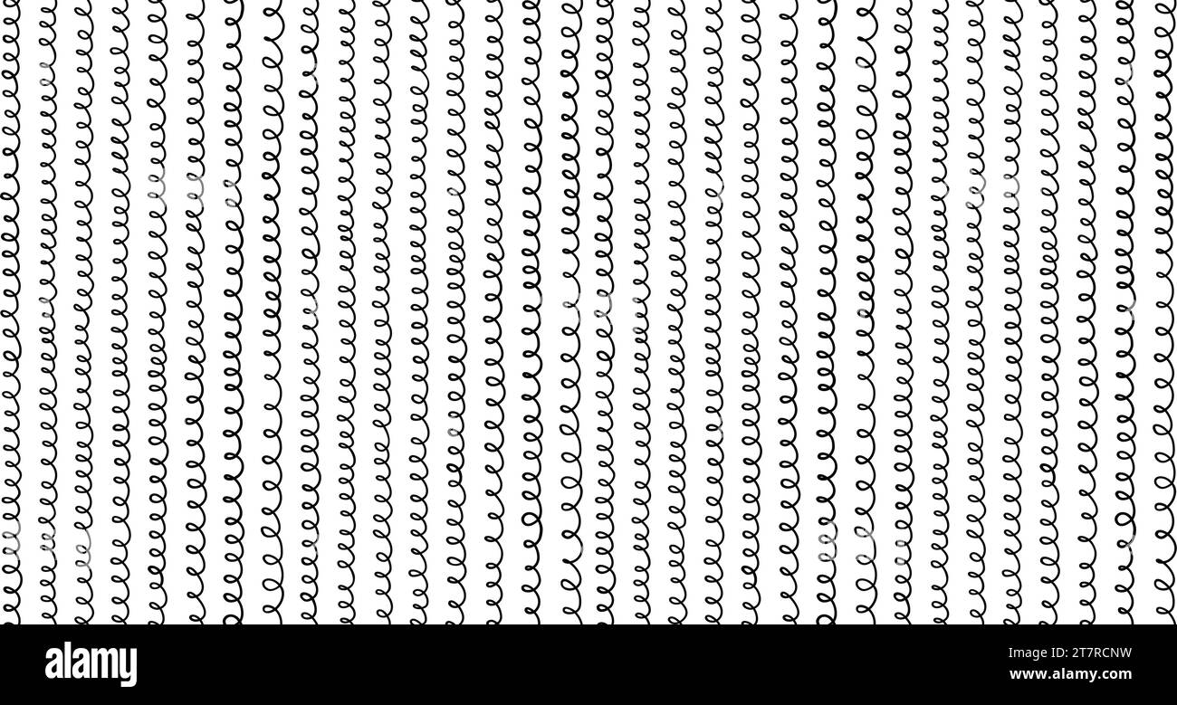 Doodle loop seamless pattern. Abstract black horizontal hand drawn loop ...