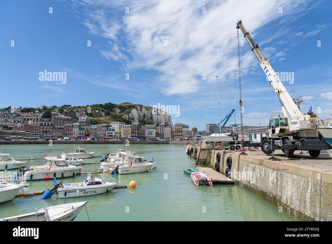 Le Treport, France - July 13, 2022: The city of Le Treport on a sunny ...