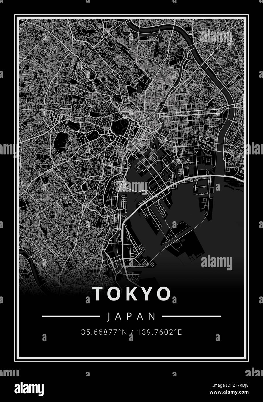 Satellite view of tokyo map hi-res stock photography and images - Alamy