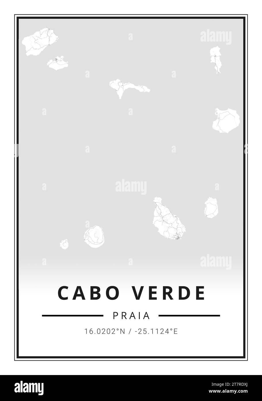 Street map art of Cabo Verde - Cape Verde islands in Cape Verde ...