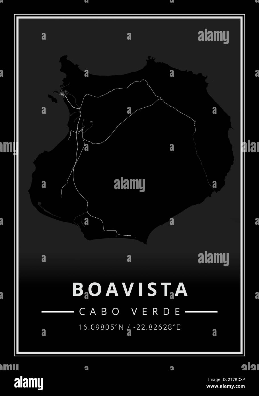 Street map art of Praia city in Cape Verde - Africa Stock Photo - Alamy