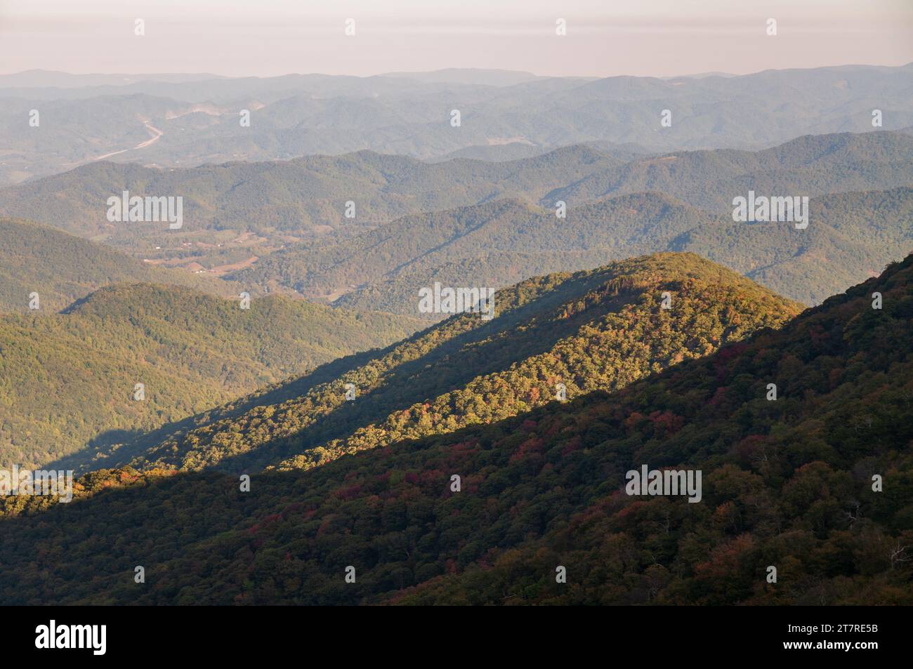 Sunrise at a Mountain Overlook at the Blue Ridge Parkway Stock Photo ...